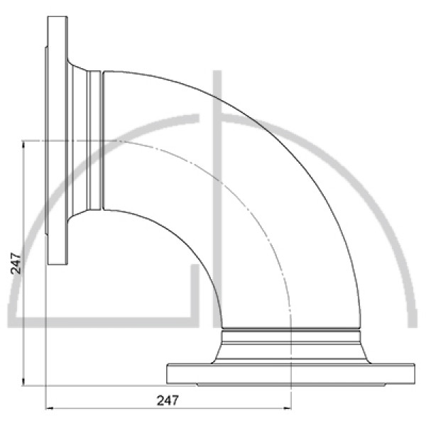 Flanschbogen, 90°, schwarz, DN 125 | Dampfkessel-Ersatzteile von Gestra, Ari, Samson, Korn, Heyl ...